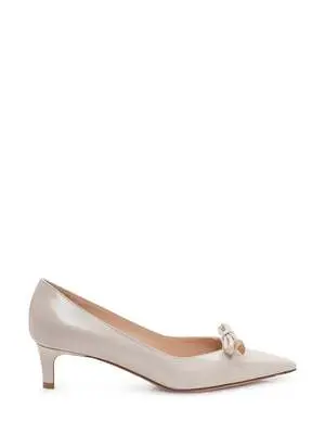 Roberto Festa Elegant Heels With Bow And Mid Heel - Stone