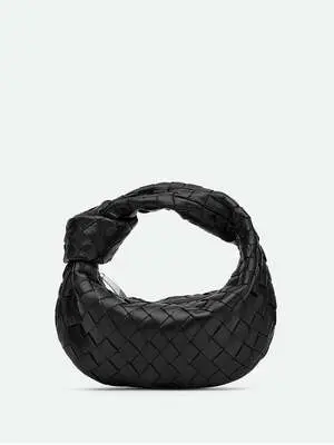 Bottega Veneta Mini Jodie Handbag In Intrecciato Leather - Black