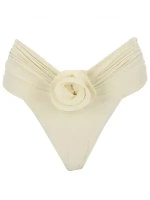 LA REVECHE Ruffle Detail High-leg Bikini Bottom