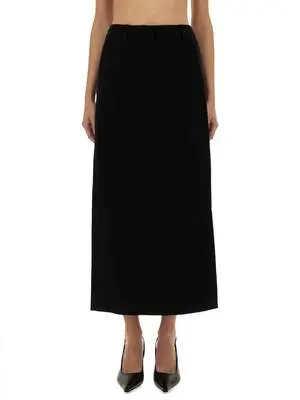 Michael Kors Textured Crepe Maxi Skirt - Black