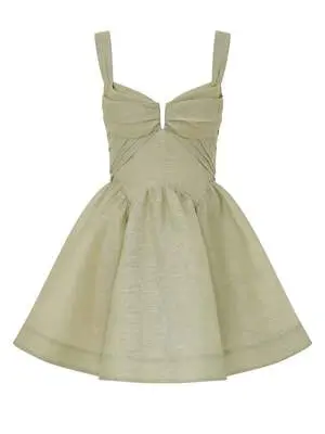 Zimmermann Rebellion Drape Mini Dress - Green