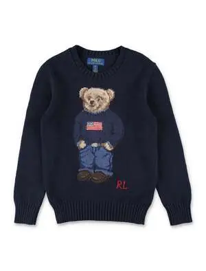 Polo Ralph Lauren Classic Fit Soft Cotton Polo Bear Intarsia Knit Sweater