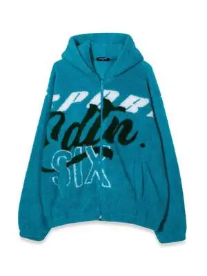 Dsquared2 Jacquard Fur Zip-up Sweatshirt - Azure