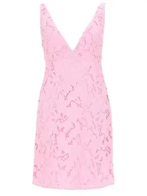 Michael Kors Sleeveless V-neck Lace Mini Dress - Pink
