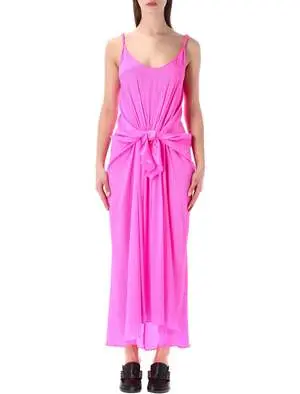 JW Anderson Longline Dress With Knotted Waist - Hot Pink