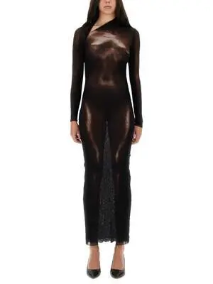 JEAN PAUL GAULTIER Sheer Maxi Dress - Brown