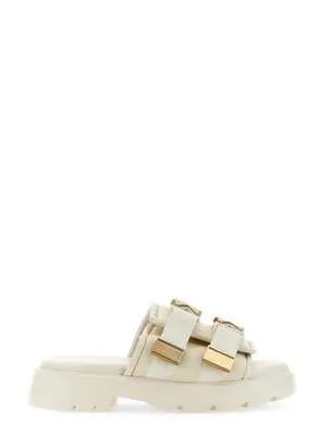 Bottega Veneta Flash Rubber And Canvas Sandals - Beige
