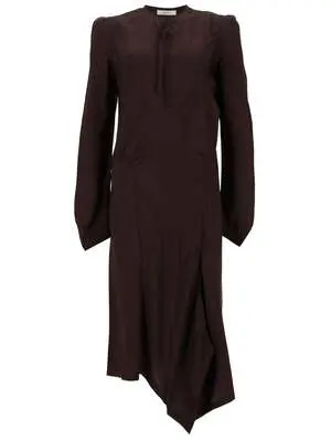 LEMAIRE Lemiaire Long Sleeve Tie Neck Midi Dress