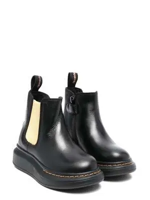 Alexander McQueen Calf Leather Chelsea Boots With Contrasting Elastic Detail