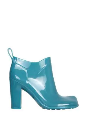Bottega Veneta Shine Square Toe Ankle Boots - Blue