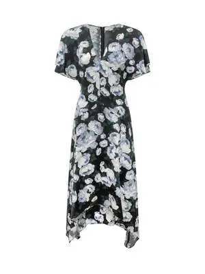 Stella McCartney Asymmetrical Midi Floral Dress - Multicolor