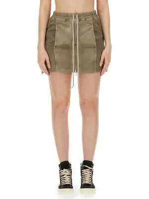 Rick Owens Cotton Mini Skirt - Denim