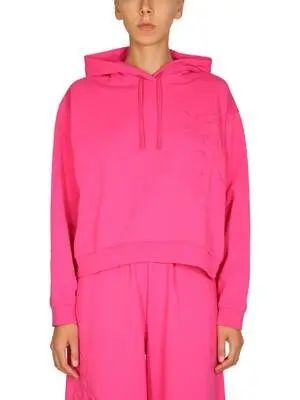 Alexander McQueen Embroidered Cotton Hoodie - Fuchsia