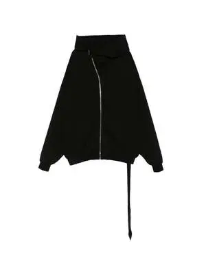 Rick Owens Asymmetric High-neck Zip-up Hoodie - Black