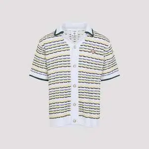 Casablanca Tuck Stitch Short Sleeve Shirt - Multicolour