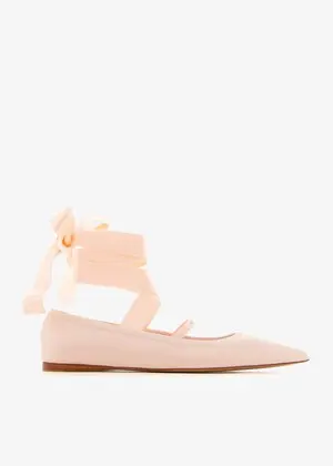 FERRAGAMO Ballerina Flats With Ribbon Tie Fastening