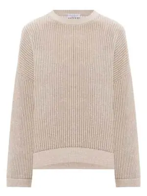 Brunello Cucinelli Ribbed Crew Neck Sweater - Beige