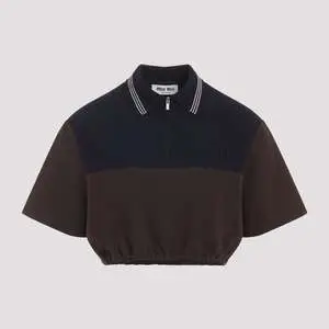 Miu Miu Milano Rib Knit Top - Brown