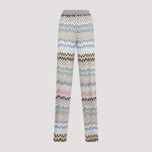 Missoni Wide Zigzag Viscose And Cotton Trousers - Multicolour