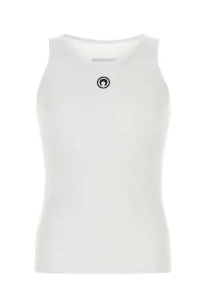 MARINE SERRE Tank Top With Logo Moon - White