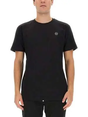 Philipp Plein Cotton Jersey T-shirt With Logo Print - Black