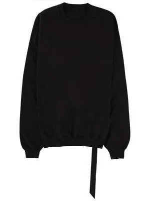 Rick Owens Oversized Cotton Crewneck Sweatshirt - Black