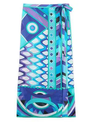 Emilio Pucci Mini Wrap Dress With Slit Size - Blu