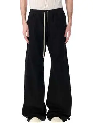 Rick Owens Wide Leg Cotton Trousers - Black