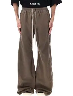 Rick Owens Temple Wide Pusher Pants In Furka Heavy Sweatshirt Jersey - Dust