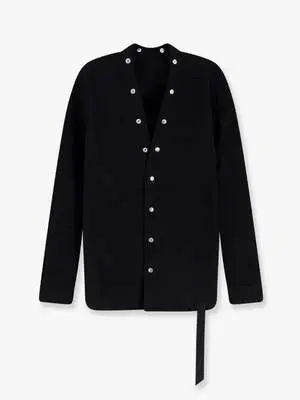Rick Owens Cotton Canvas V-neck Shirt Size - Nero