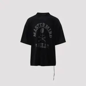 MASTERMIND Velour Cotton T-shirt - Black