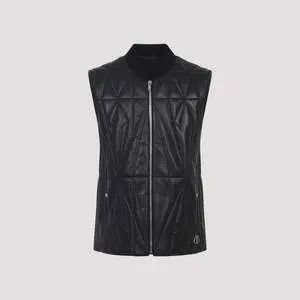 Moncler Geocamo Flight Nappa Leather Vest - Black