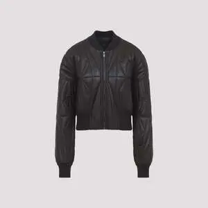Moncler Geocamo Cropped Leather Bomber Jacket