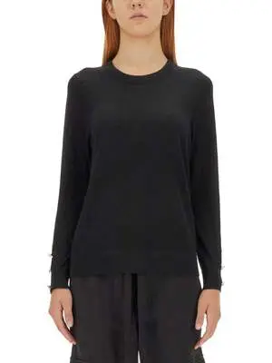 Michael Kors Wool T-shirt Regular Fit - Black