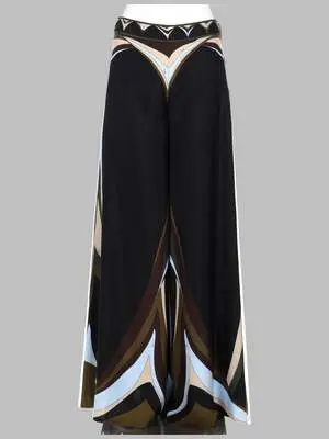 Emilio Pucci Silk Printed Wide Leg Trousers - Multicolour