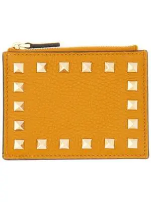 Valentino Garavani Leather "rockstud" Wallet - Orange