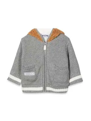 Moschino Teddy Bear Hooded Cardigan - Grey