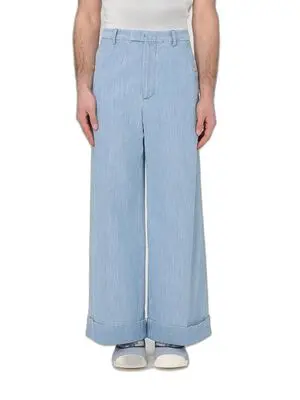 Valentino Garavani Wide Leg Cotton Pants - Denim