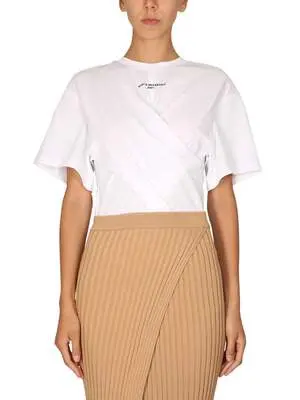 Stella McCartney Cotton Jersey Twisted T-shirt With Logo Print