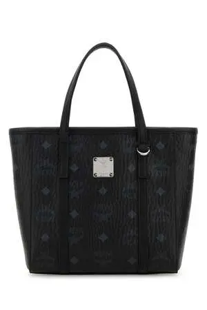 Mcm Mini Toni Top-zip Shopper In Visetos - Black