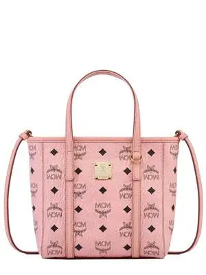 Mcm Mini Toni Top-zip Shopper In Visetos - Pink