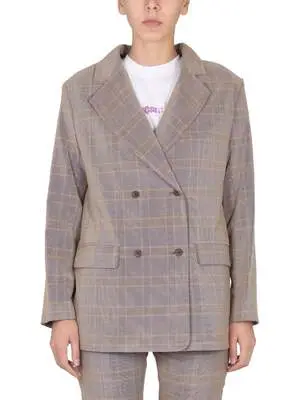 Alexander McQueen Double-breasted Oversized Blazer With Mirror Lapel - Beige