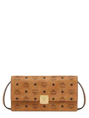 Mcm Large Aren Continental Wallet In Visetos - Buff