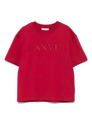 LANVIN Embroidered Logo Short Sleeve T-shirt - Red