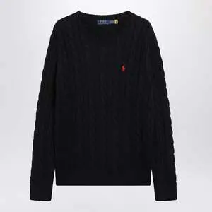 Polo Ralph Lauren Polo Ralph Lauren Cable-Knit Cotton Crewneck Sweater Blue
