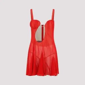 NENSI DOJAKA Gisele Mini Dress With Godets - Red