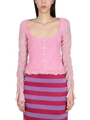 CORMIO Cardigan With Ruffled Sleeves