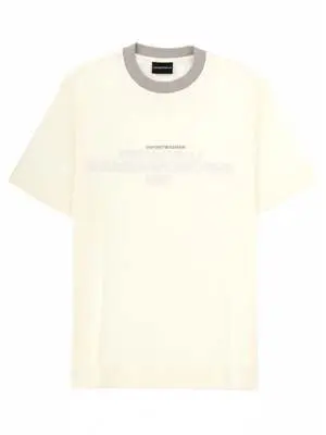 Emporio Armani Embroidered Logo T-shirt For - Ivory