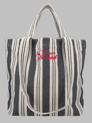 MC2 SAINT BARTH Striped Cotton Tote Bag - Blue