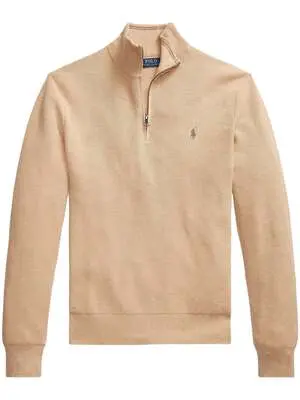 Polo Ralph Lauren Polo Ralph Lauren Mock Neck Quarter-Zip Sweater Beige
